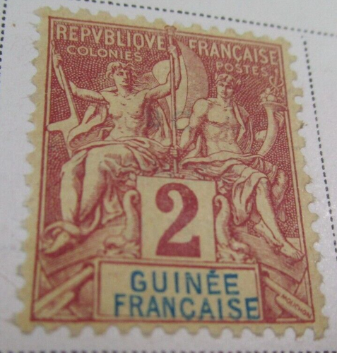 French Guinea 1892 Stamp 2 C Antique Rare StampBook3-308 | eBay