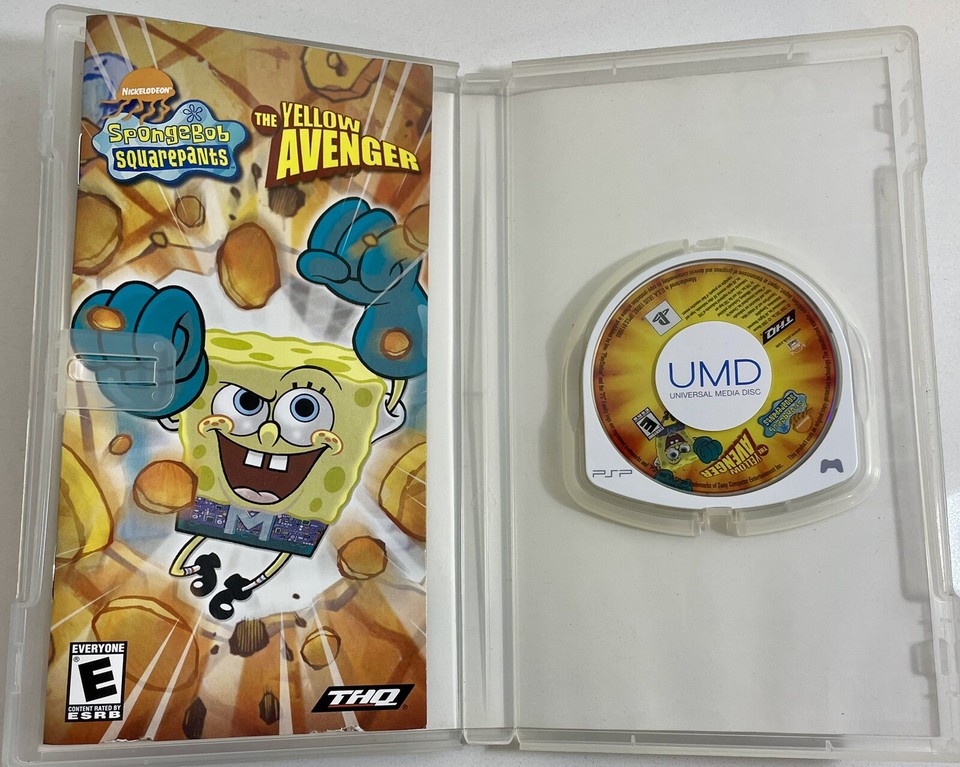 SpongeBob: The Yellow Avenger (Sony PSP, 2006)NOT TESTED/FREE SHIPPING ...