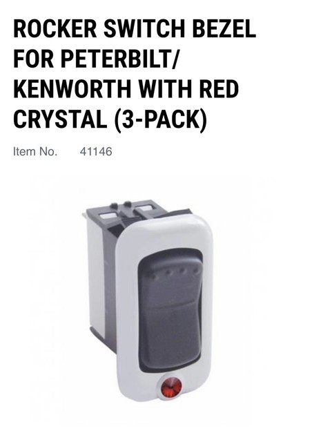 up Rocker Switch Trims for Peterbilt 379 Red JEWEL Chrome Plastic ...