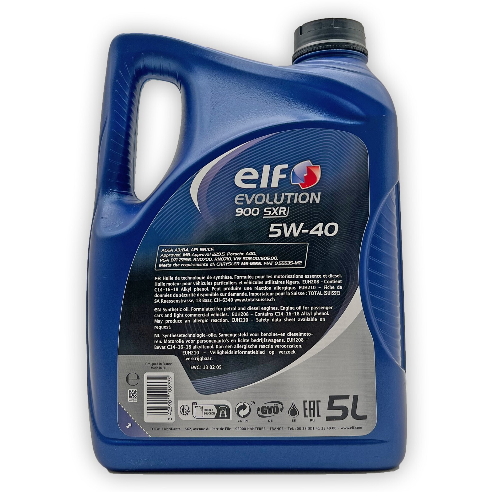 5 L ELF EVOLUTION 900 SXR 5W40 5W-40 MOTORÖL MOTORENÖL RENAULT RN0700 ...