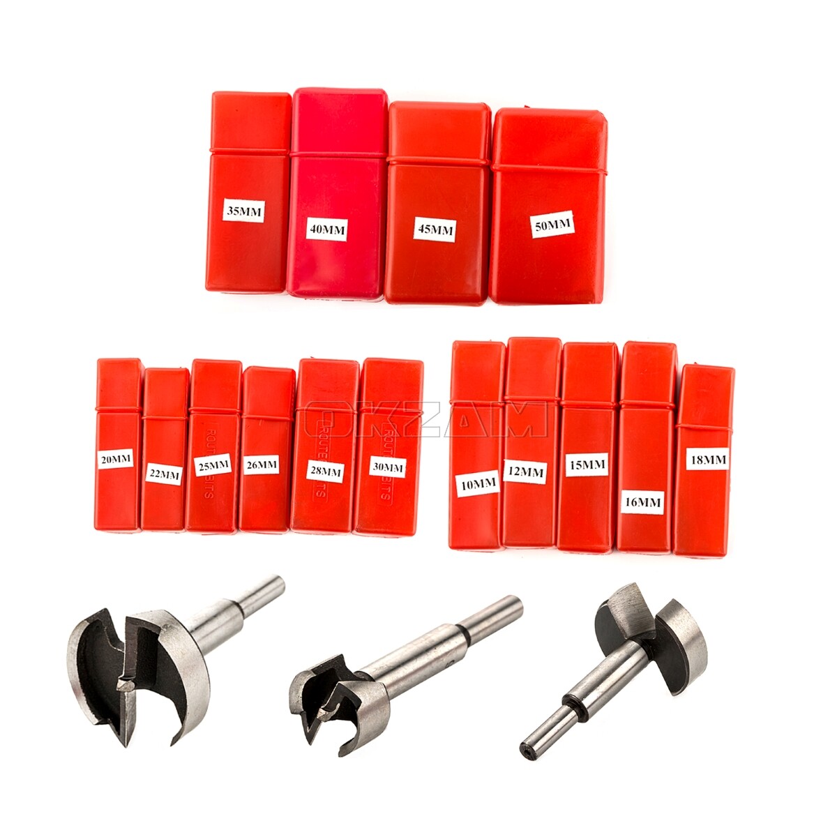 15tlg Forstnerbohrer Set 10-50mm Astlochbohrer Topfbohrer ...