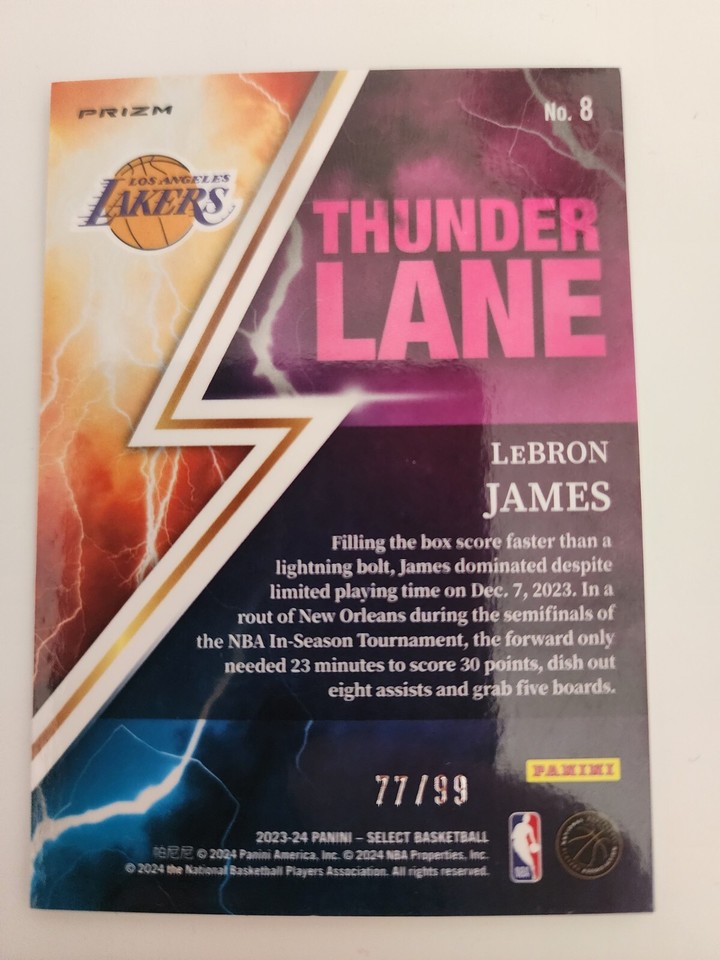 23-24 Select Lebron James Thunder Lane Red Flash Shimmer 77/99 | eBay