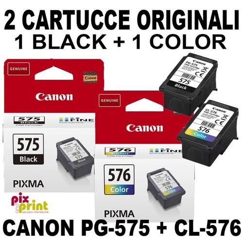 KIT PROMO Canon PG-575 + CL-576 ORIGINALI cartucce black+color TS3550 ...