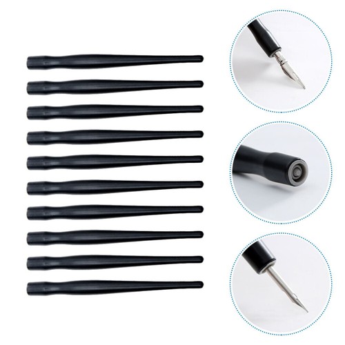 10 Pcs Black Plastic Pen Rod Drawing Pens for Writing Dip Holder | eBay