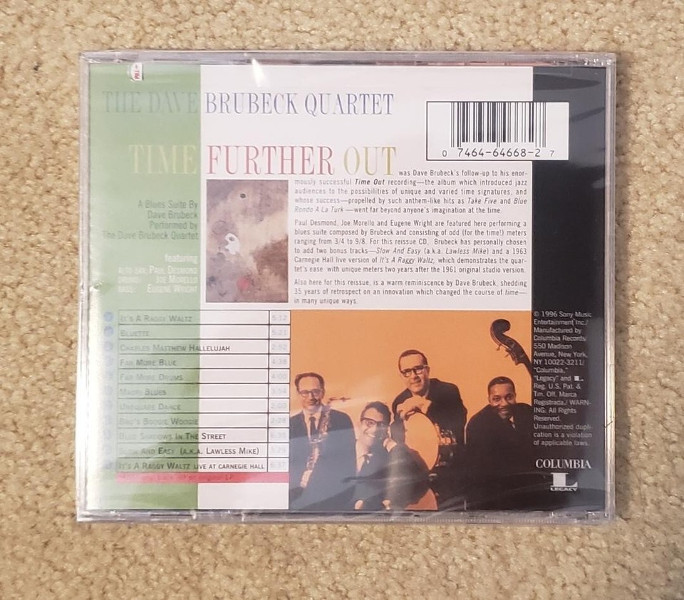 Dave Brubeck Quartet - Time Further Out CD | Columbia 64668 | Brand New ...