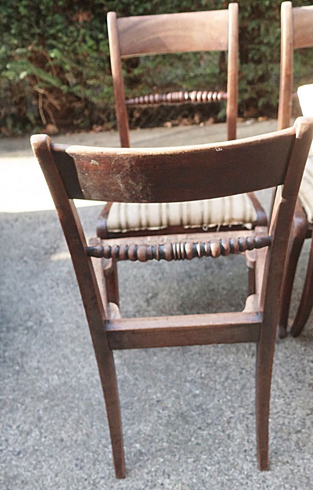 6-er Satz Spätbiedermeierstühle, Mahagoni oder Nußbaum, 19.Jahrh ...