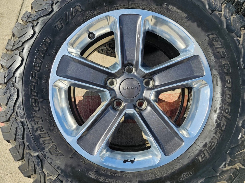 18" Jeep Wrangler Sahara Rubicon OEM 9221 9255 wheels rims BFG 33" | eBay