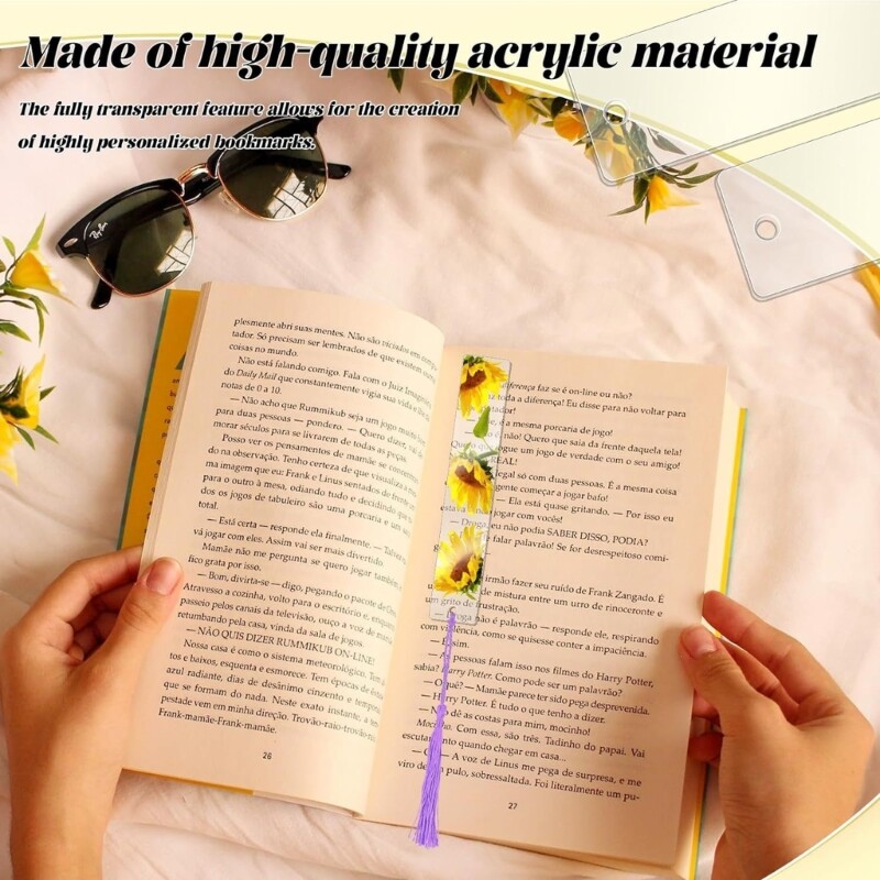 Rectangular Acrylic Bookmarks Blank Bookmarks with Colorful Tassels for ...