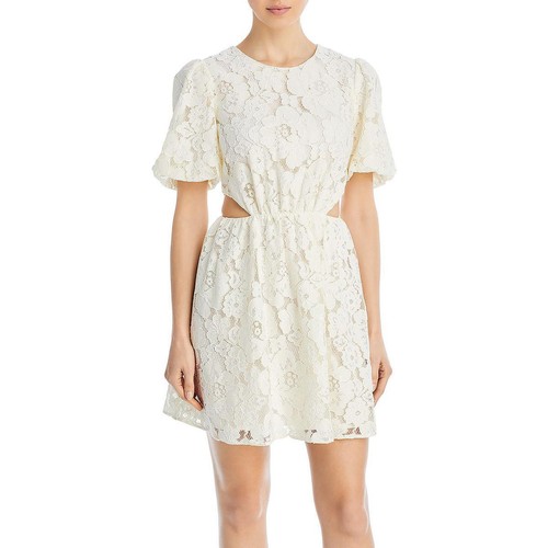 WAYF Womens Ivory Lace Short Cut-Out Mini Dress S BHFO 4198 | eBay