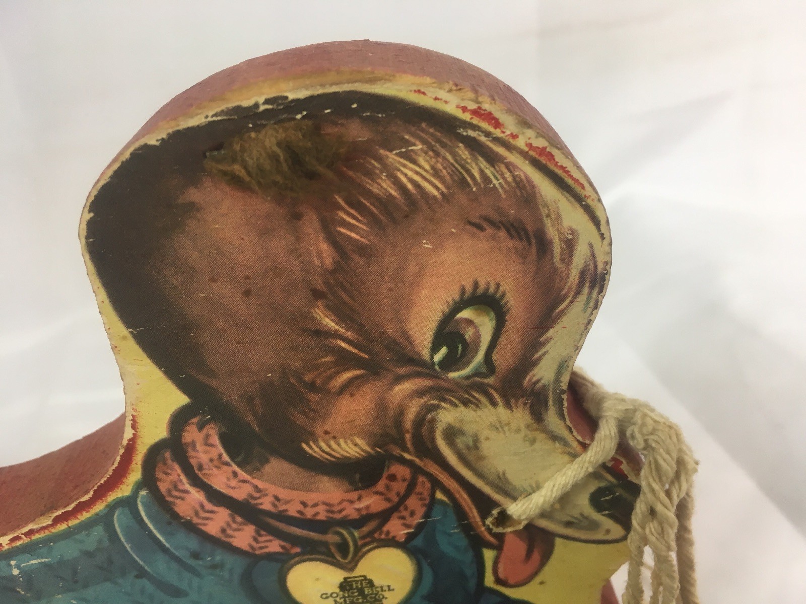 THE GONG BELL MFG. CO. EAST HAMPTON CONN. DUTCHIE DOG # 230 PULL TOY ...