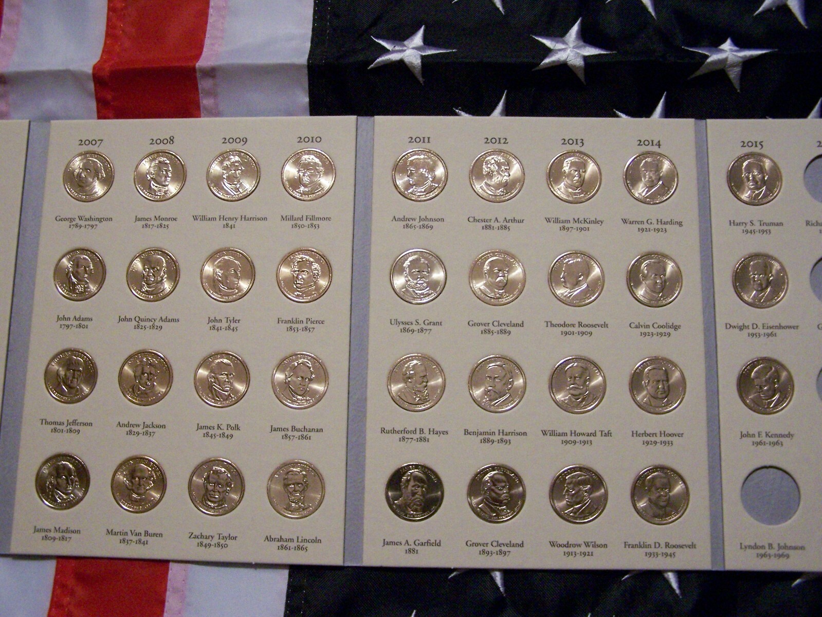 COMPLETE PRESIDENTIAL GOLDEN DOLLAR SET 40 COINS IN LITTLETON FOLDER ...