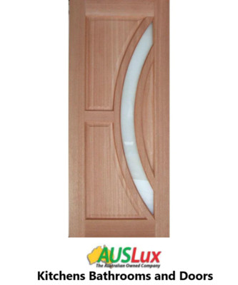 Solid Timber Exterior Arched 1 Glass Panel Moon Entry House Door Many ...
