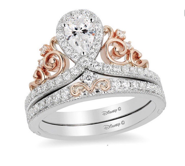Diamond Bridal Set - Enchanted Disney Fine Jewelry Collection 7/8 Ct.T ...