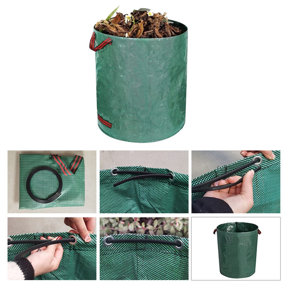 Foldable Garden Waste Bag Reusable Leaf Grass Container for Lawn Yard ...