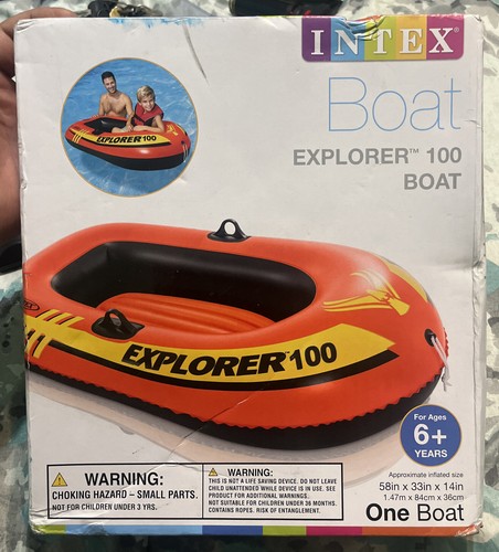 Intex Explorer 100 1 Person Youth Pool Lake Inflatable Raft Row Boat ...