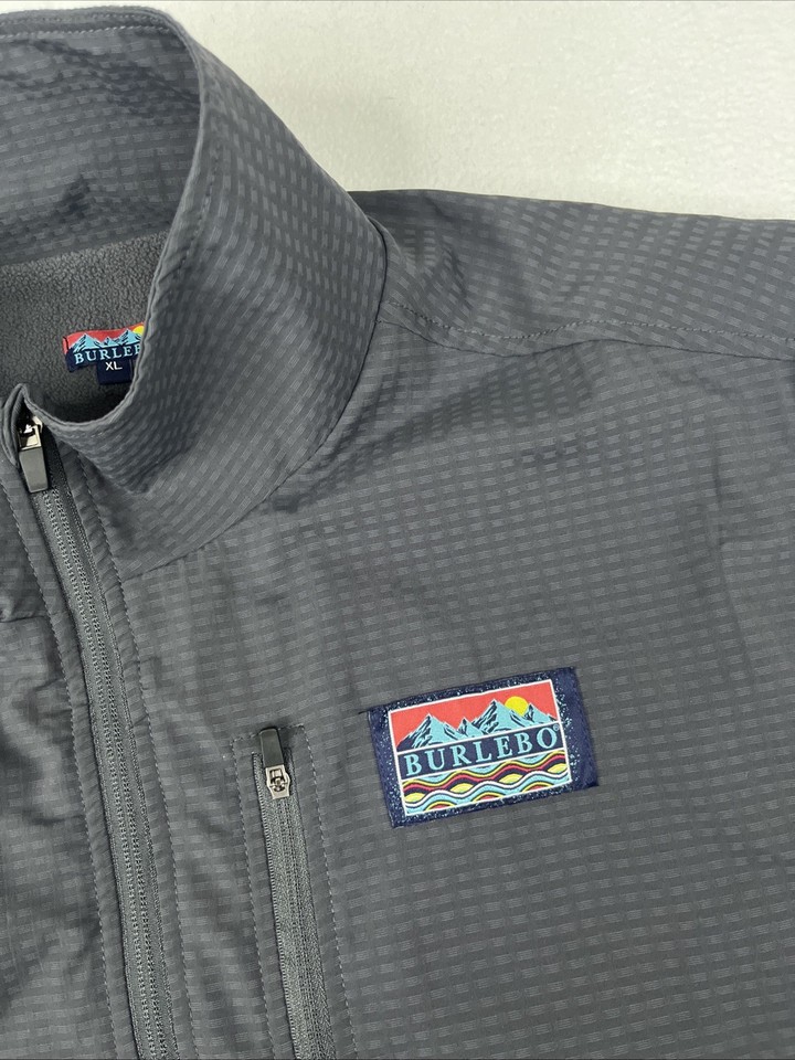 Burlebo Vest Fleece Lined Mens XL Gray Full Zip Outdoor Performance | eBay