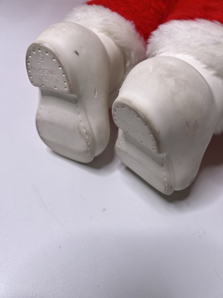 Vintage Rushton Co 1950s Santa Plush Coca Cola Rubber Face White Boots ...