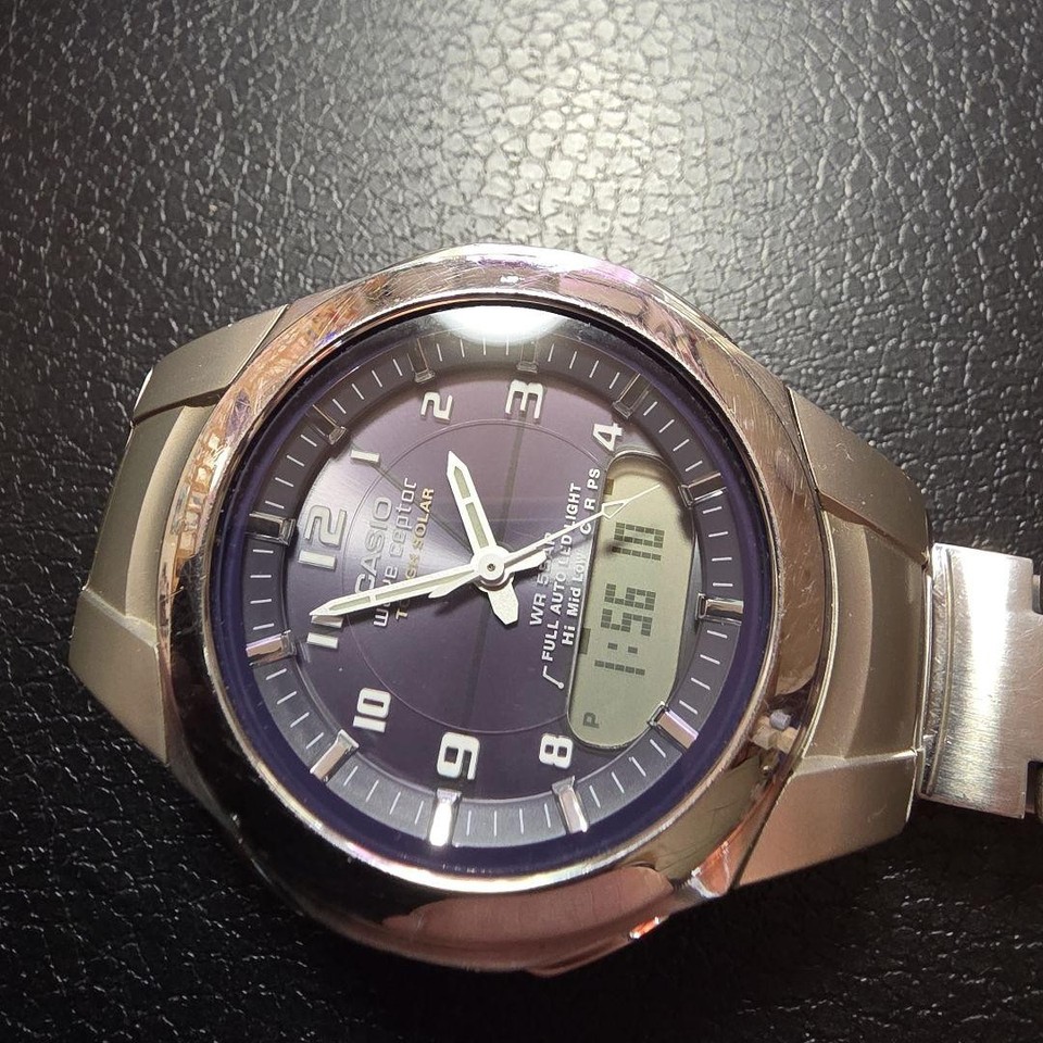 Casio Wave Ceptor Solar Men's Watch, Used, Slight Scratches, 16-17cm ...