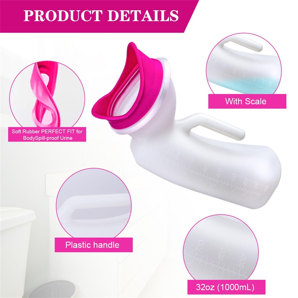 Urinals for Women and Men Portable Unisex Urinal Bottle 1000ml Female ...