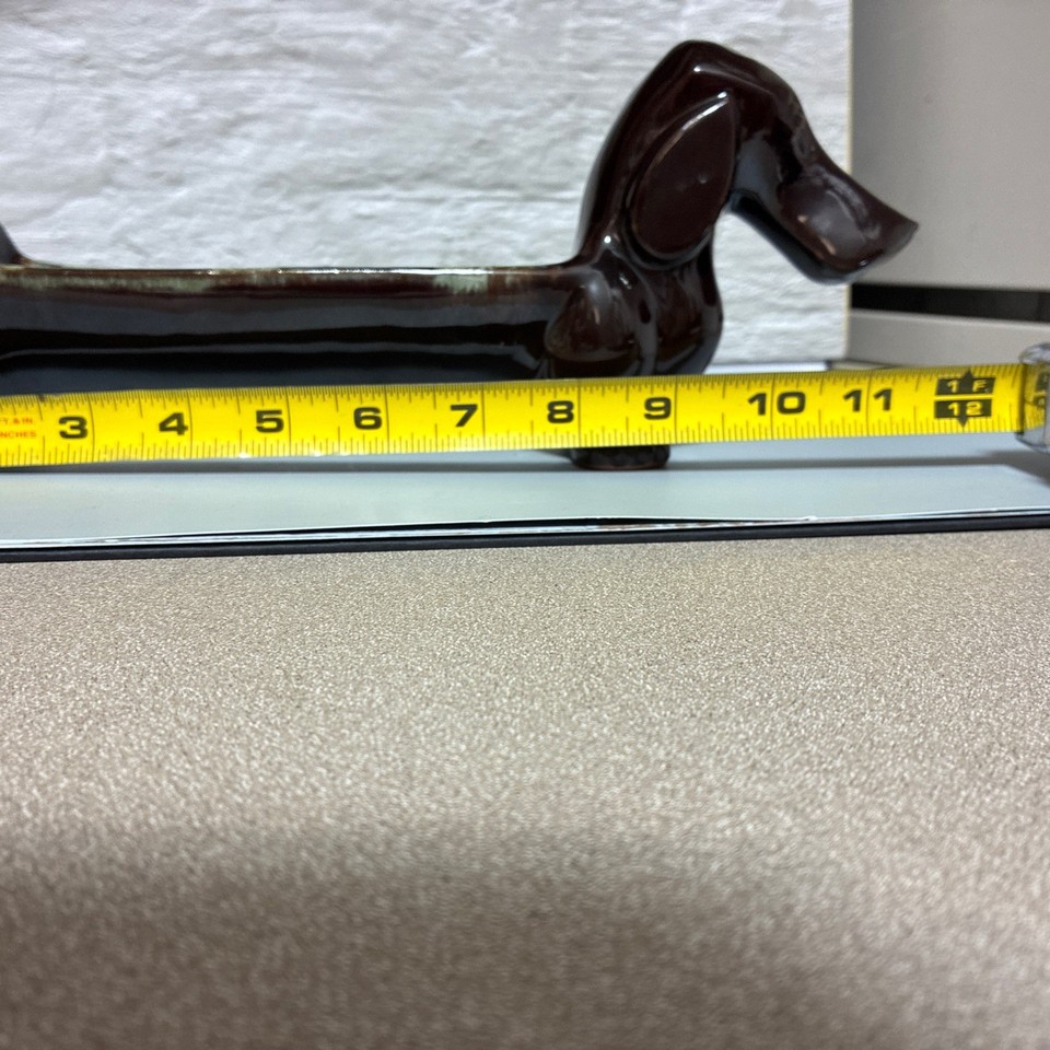 Vintage Dachshund 11 inch Wiener Dog Brown Glaze Mid Century Modern | eBay