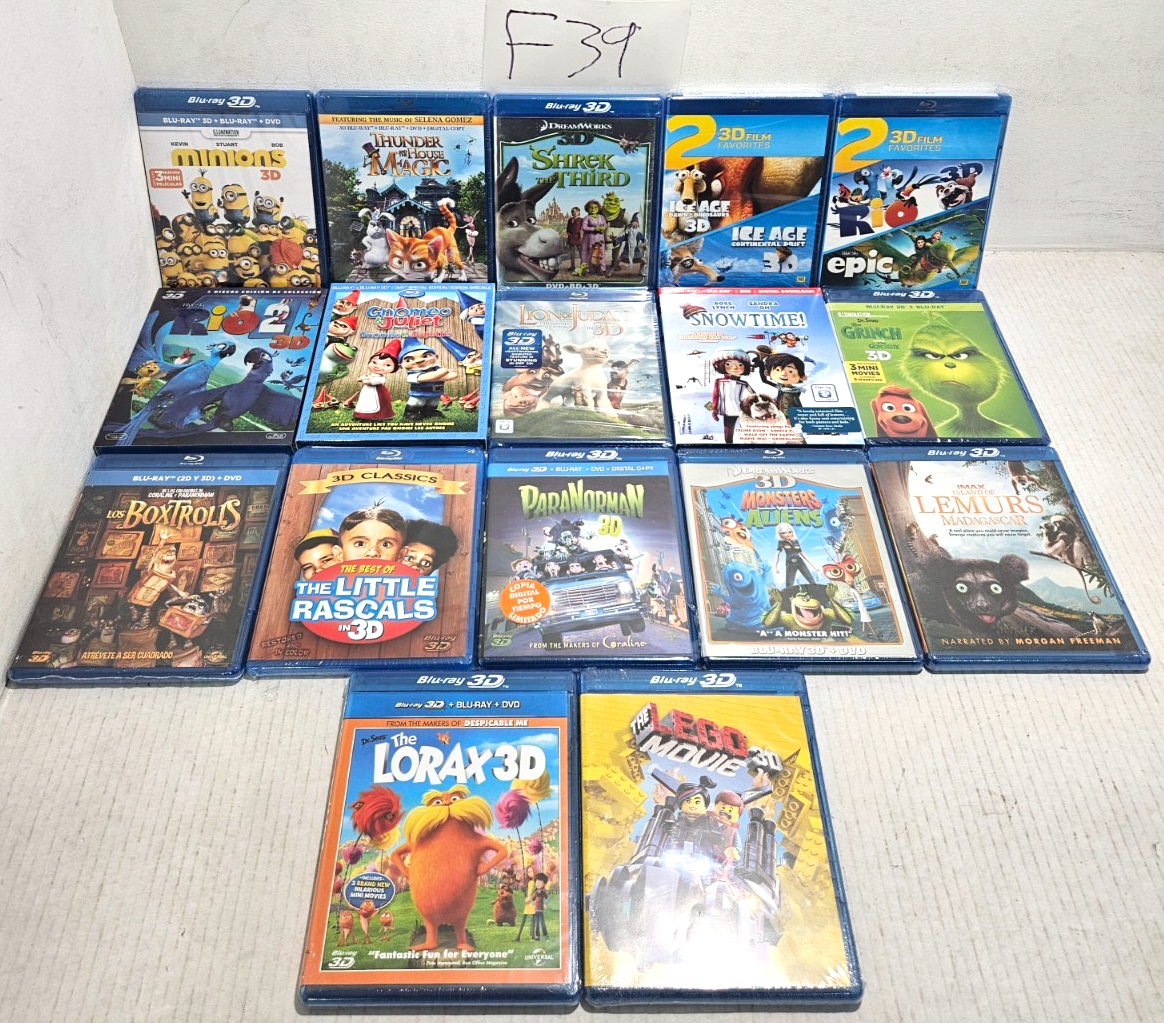 LOT of 19 Blu-Ray 3D Movies RIO/ ICE AGE & MORE- NEW/SEALED F39 | eBay