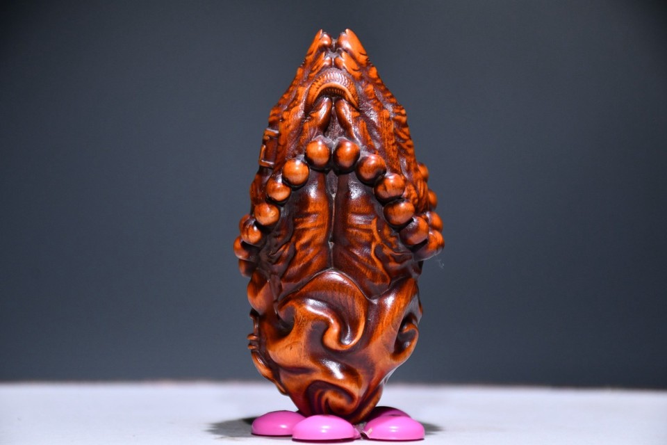 Chinese Natural Boxwood Hand-carved Exquisite Buddha Hand Statue 佛手手把件 ...