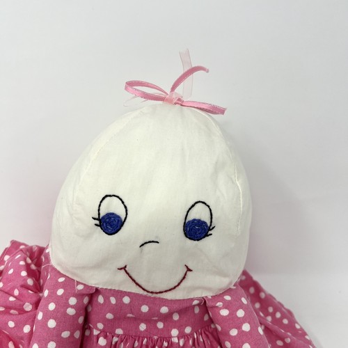 Vtg Humpty Dumpty Pillow Plakie Style Pajama Bag Pink Polka Dot Stuffed ...