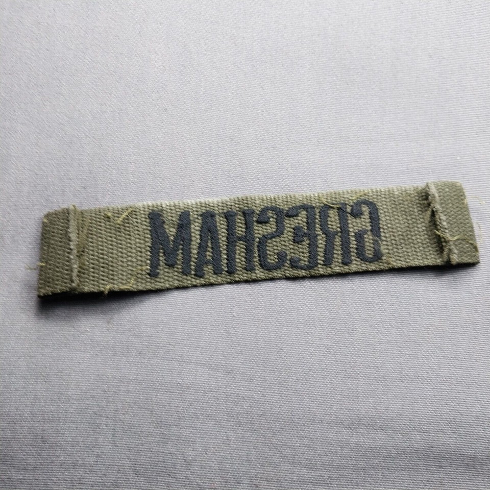 Gresham US Army Name Strip Tab 5 1/4" Patch Green Black | eBay