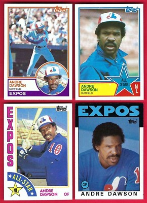 Andre Dawson Topps Lot (D) 1983 #680 1983 #402 1984 #392 & 1986 #760 ...