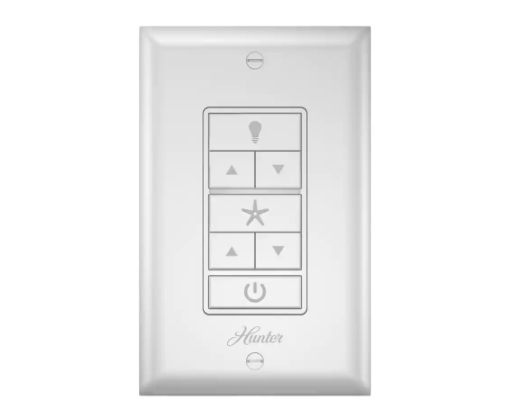 Hunter 99393 Ceiling Fan Remote Control Wall Kit With Receiver - White ...