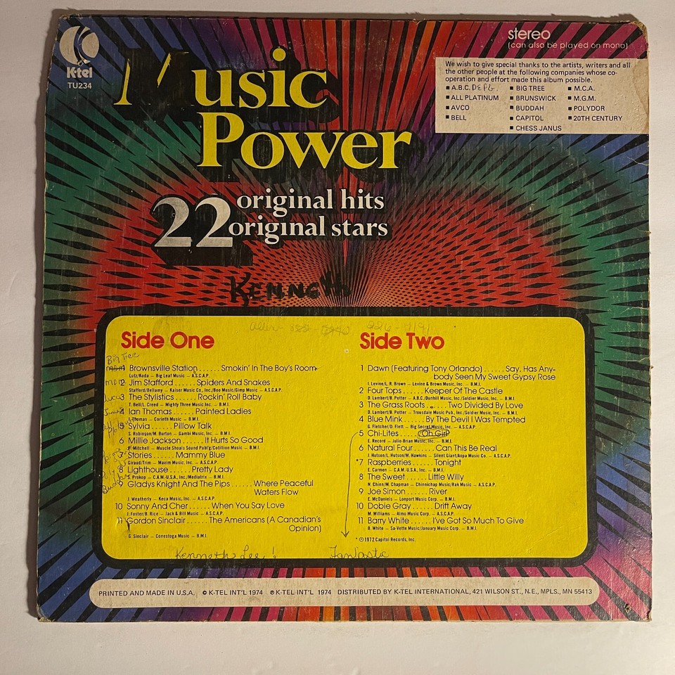 Music Power Vinyl, LP, Album, Compilation 1974 K-tel – TU 234 | eBay