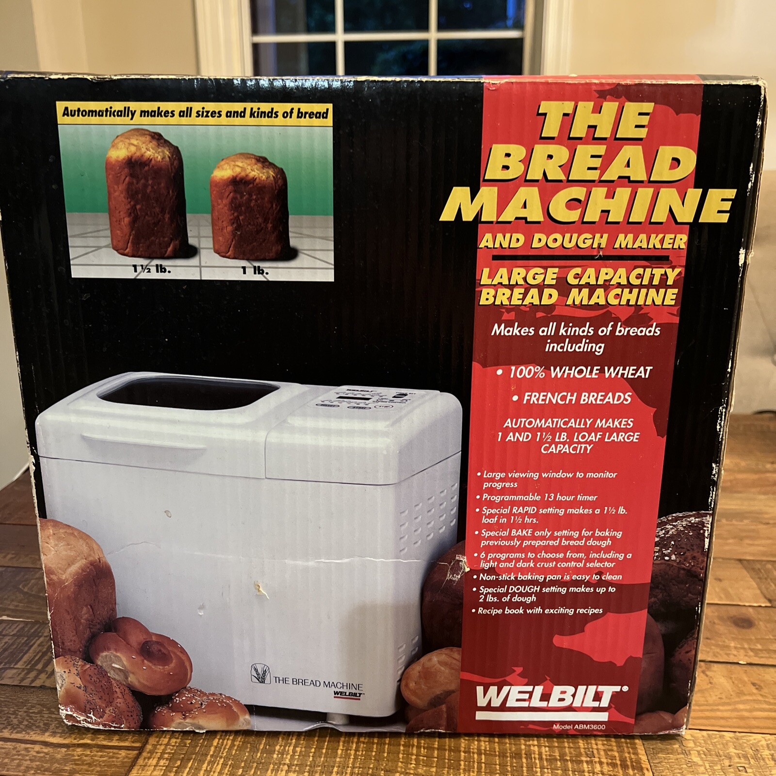 Welbilt The Bread Machine & Dough Maker ABM3600 Makes 1 -1 1/2 lb ...