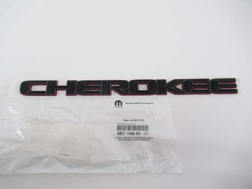 Genuine OEM Mopar Jeep 68271456AD "CHEROKEE" Black w/ Red Edge Emblem ...