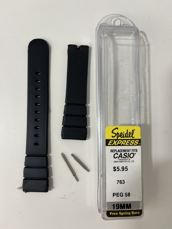 Speidel Express Casio Replacement Watch Band - Mens Black #763 Peg 58 ...