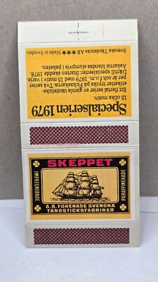 Vintage Matchbox Box SKEPPET SHIP DESIGN Flattened Empty Sweden 79 ...