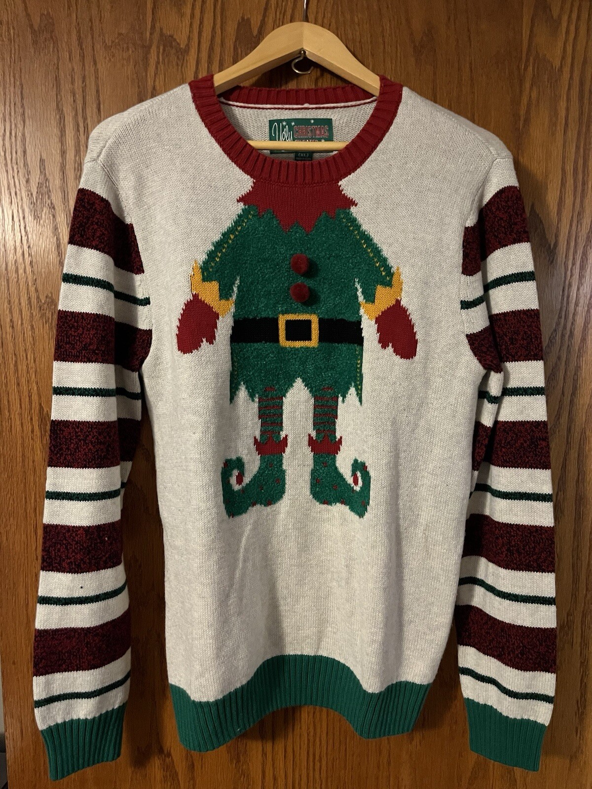 Elf Ugly Christmas Sweater Size XL Crew Neck Knit | eBay