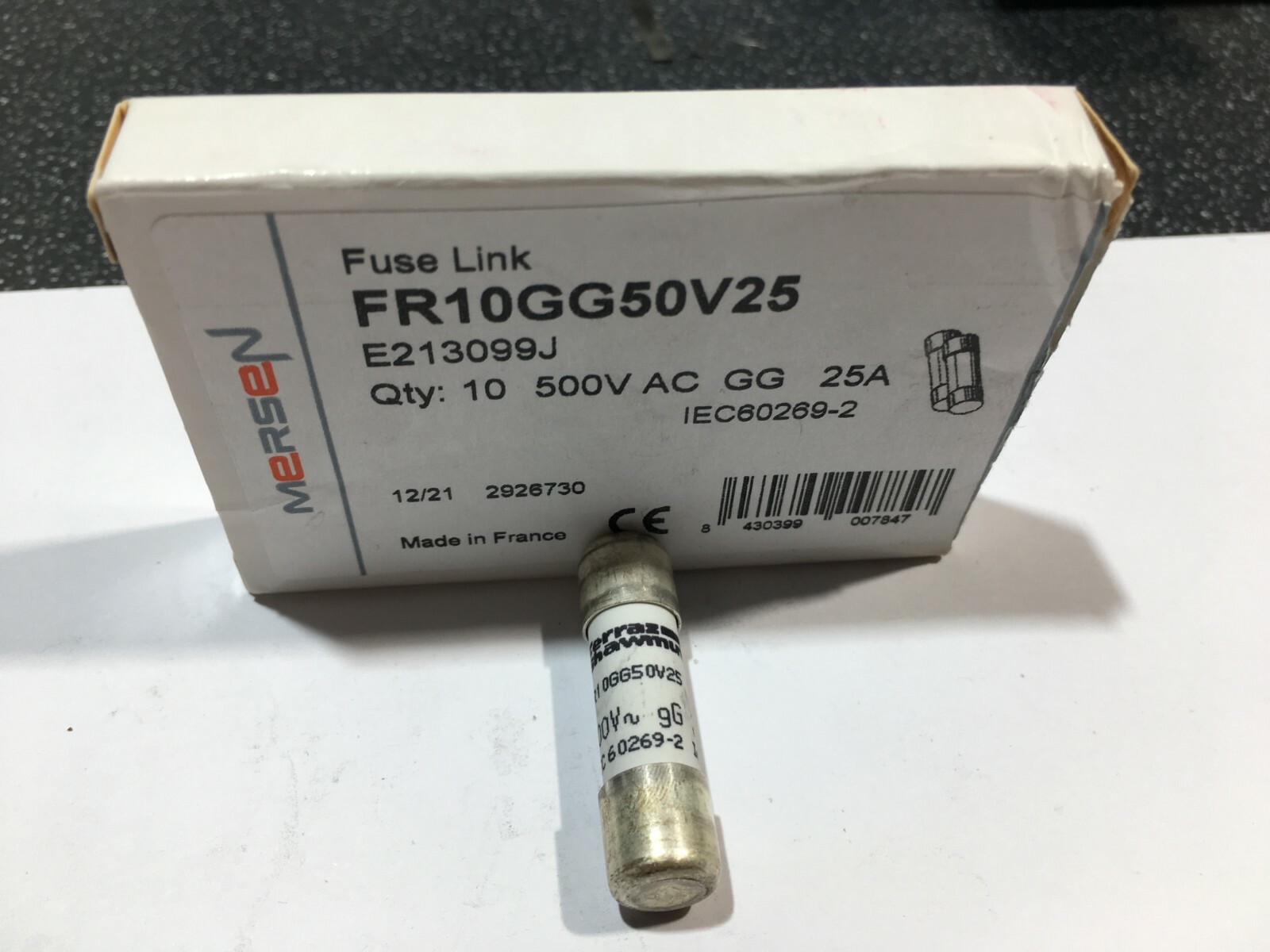 Ferraz Shawmut MERSEN FR10GG50V type gG Fuse 10x38mm Pick Your A Rating ...