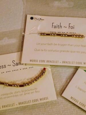 New in Package Morse Code Bead Bracelet 3 Different Words Faith Hope ...