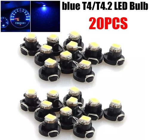 20Pcs Blue Car T4.2 T4 Led Wide Angle Light For Instrument Dash Panel ...
