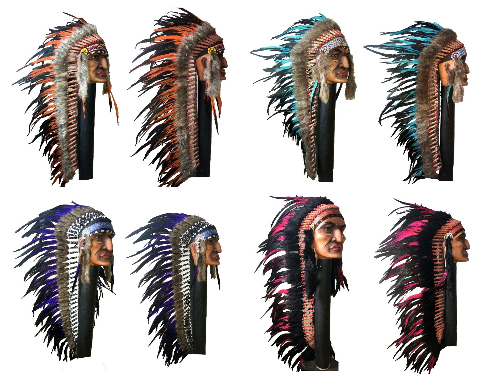 DELUXE Native Indian American Headdress War Bonnet Festival Chief Fancy ...