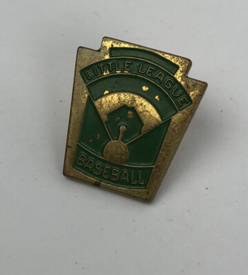 Vintage Little League Baseball USA State Green Enamel Lapel Pin Screw ...