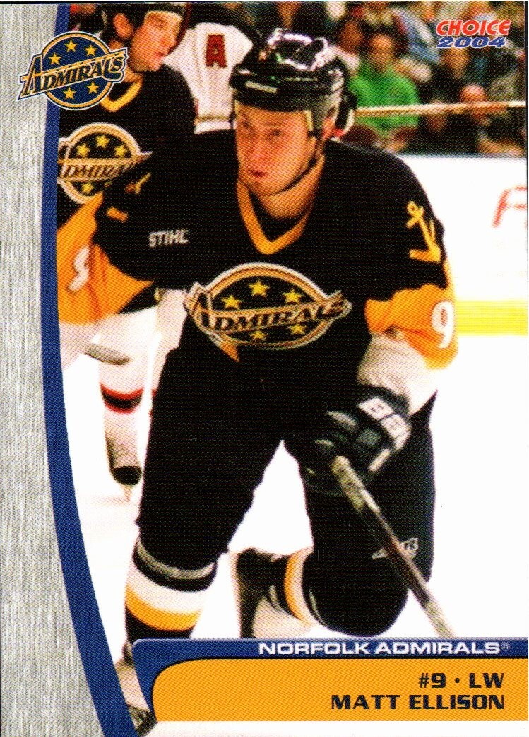 Matt Ellison 2003-04 Norfolk Admirals | eBay