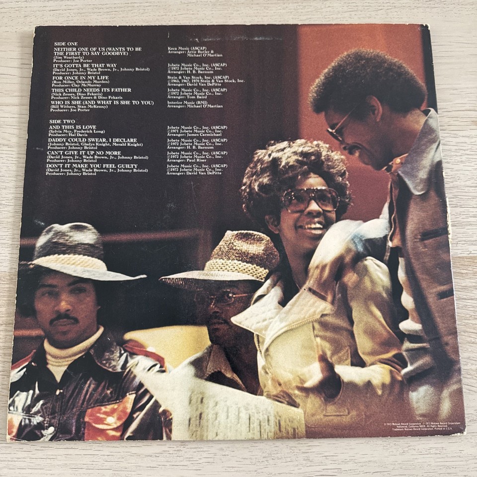 GLADYS KNIGHT & THE PIPS LP NEITHER ONE OF US 1973 SOUL S-737L EMBOSSED ...
