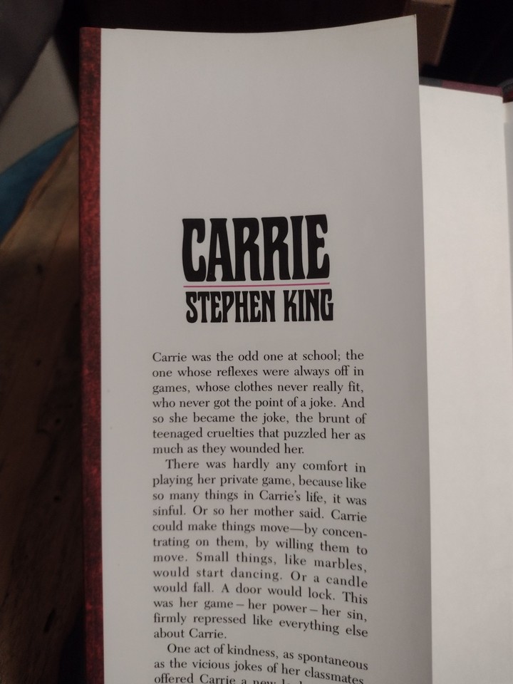 Stephen King Carrie Hardcover Book | eBay