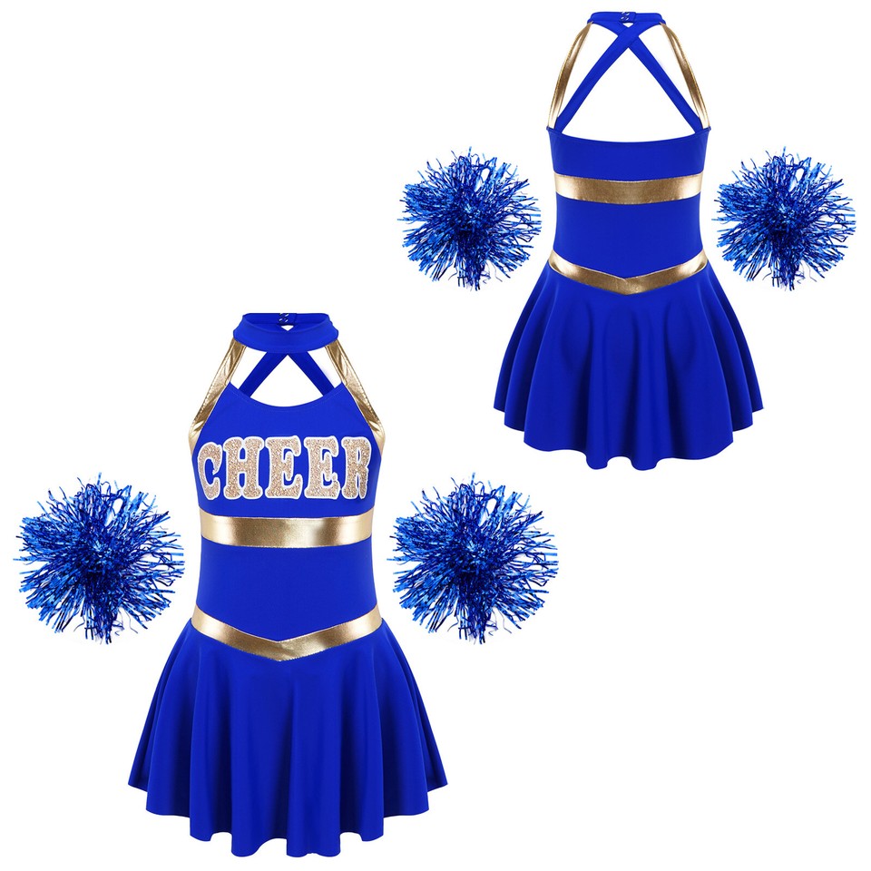 Kids Girls Cheerleading Outfits Carnival Cheerleading Costume Fancy ...