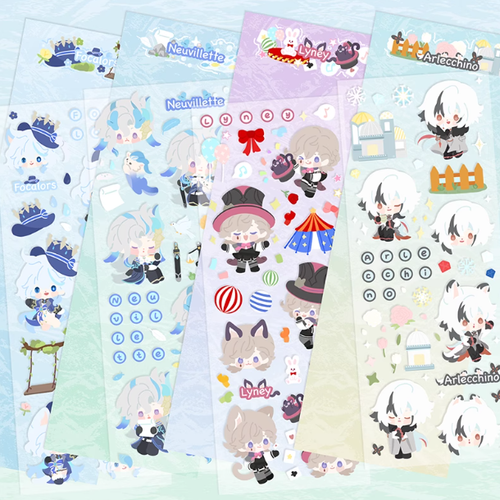 Genshin Impact Focalors Neuvillett Lyney Paster Stickers Luggage Tag ...