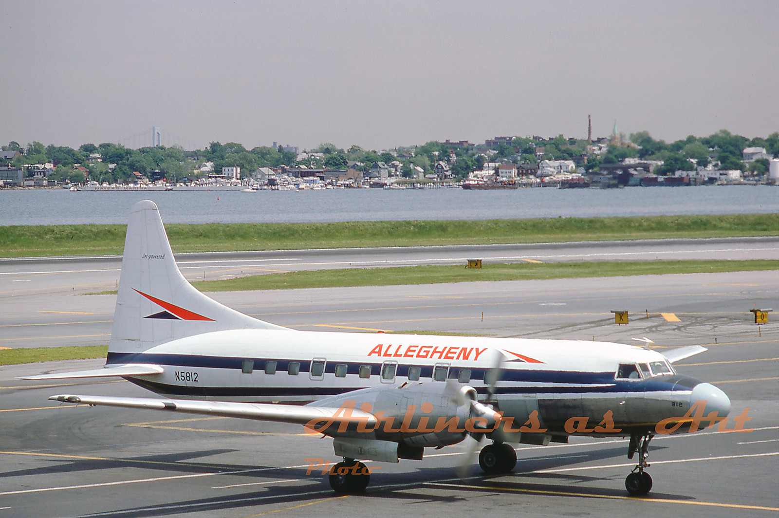 Allegheny Airlines Convair 580 N5812 Taxiing at LGA in 1977 8"x12 ...
