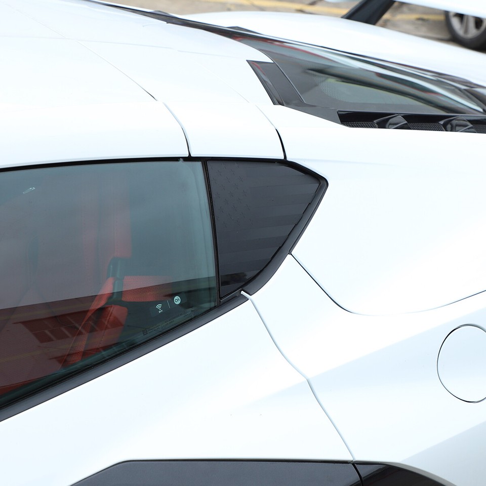 Fits 2020-2023 Corvette C8 Coupe Rear Quarter Window US Flag Decals ...