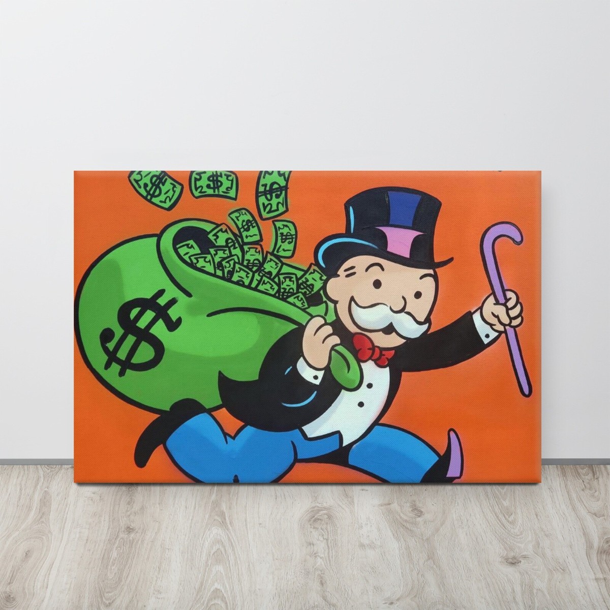 Monopoly Man Holding Money Bag
