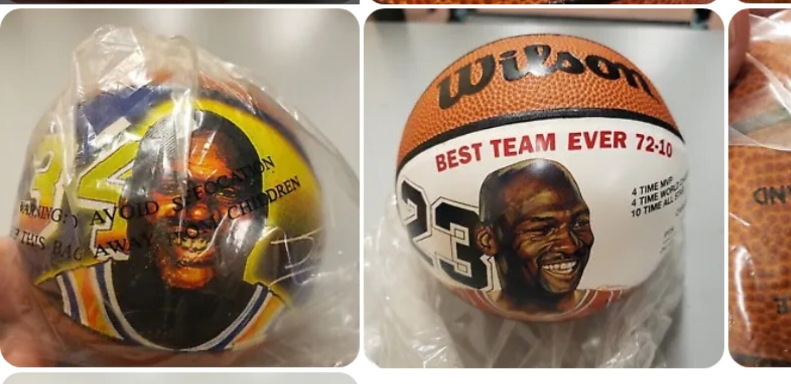 Michael Jordan & Shaquille O'Neal NBA Vintage Wilson Mini Basketballs ...